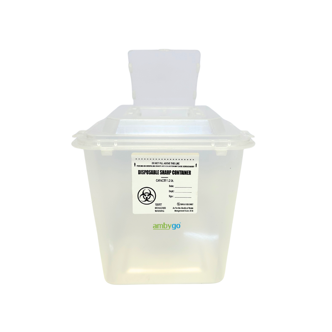 1.2 Ltr Sharp Container | Safe Biomedical Waste Disposable
