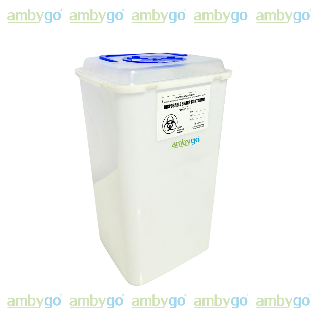 12 Ltr Sharp Container | Safe Biomedical Waste Disposal
